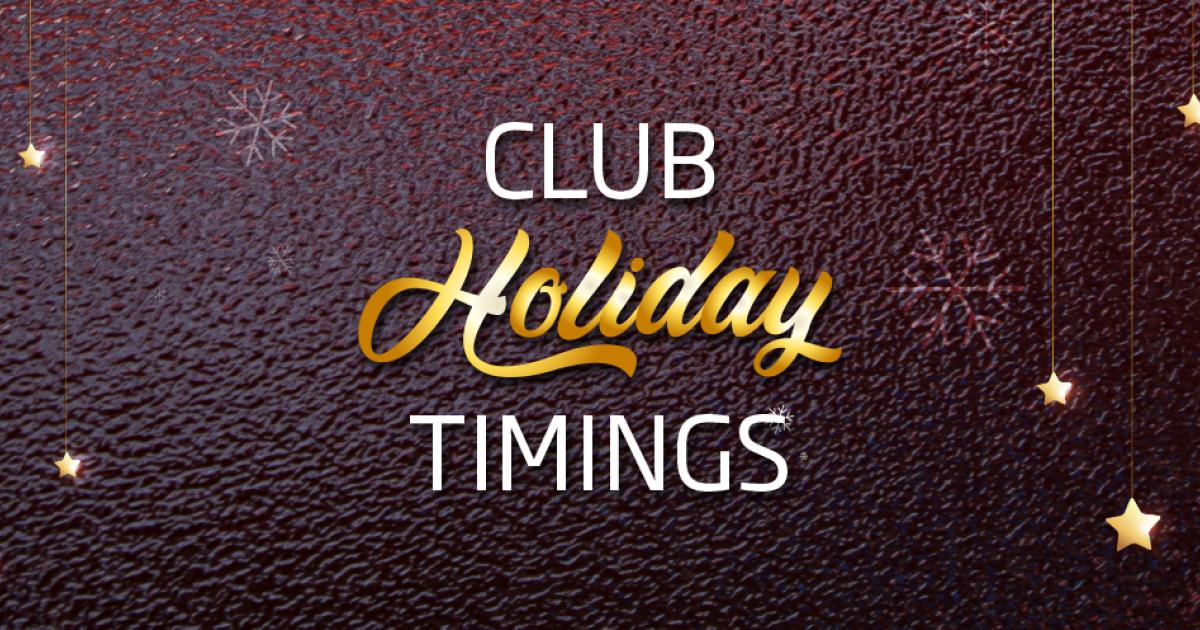 Club Holiday Timings | Fitness First